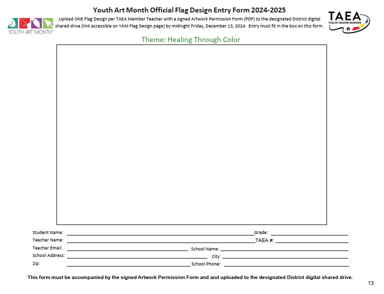 Taea 2025 Yam Flag Form | PDF