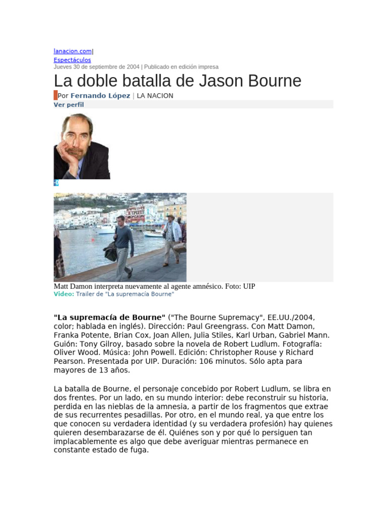 Bourne Supremacy | PDF | Novela negra, policíaca y suspenso