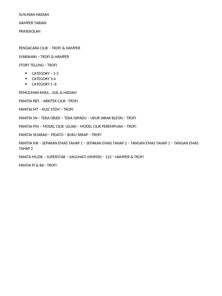 Susunan Hadiah | PDF | Ilmu Sosial