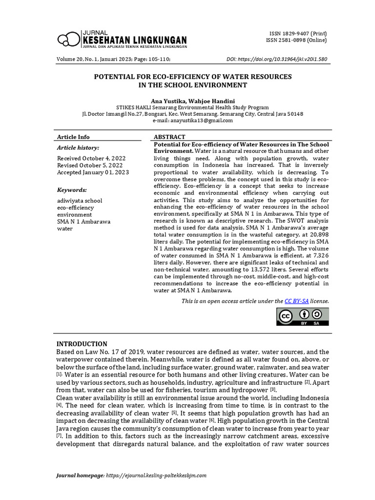 580-Article Text-2879-1-10-20240705 | PDF | Water | Swot Analysis