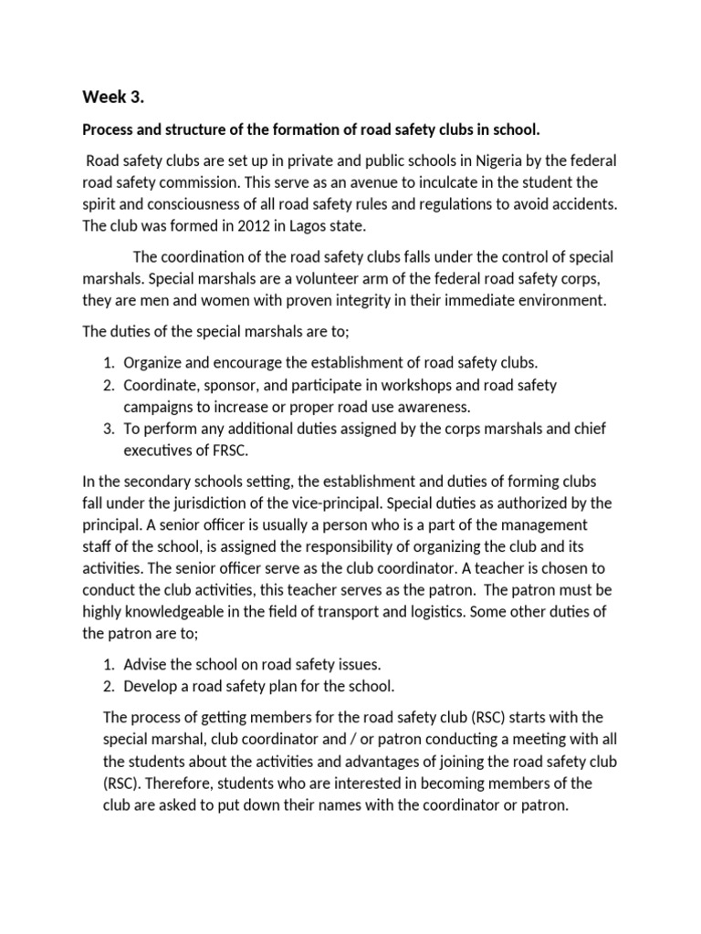 2nd Term Week 3 Jss1 SOS. | PDF | Road Traffic Safety