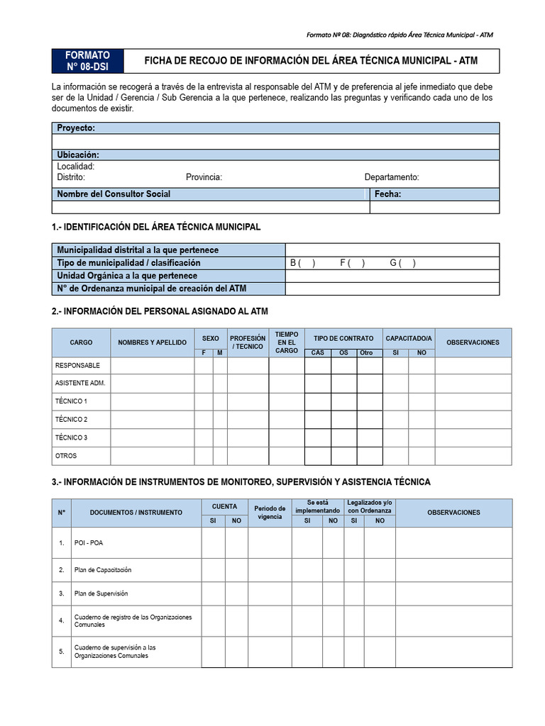 DIAGNÓSTICO RÁPIDO DEL PRESTADOR - ATM - Rev | PDF | Agua potable