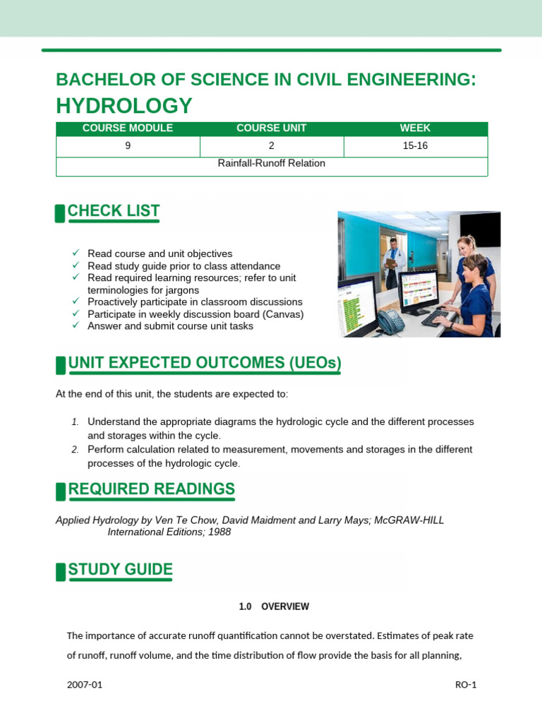 09 HYDROLOGY Course Unit 2 | PDF | Drainage Basin | Surface Runoff