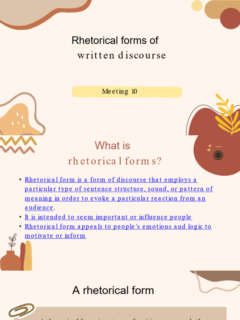 Understanding Rhetorical Forms in Discourse | PDF