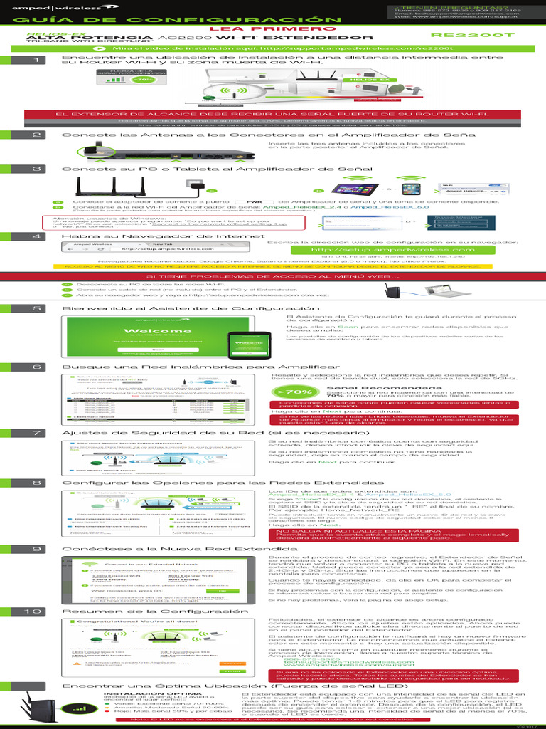 RE2200T SetupGuide Spanish | PDF | Enrutador (Computación) | Wifi
