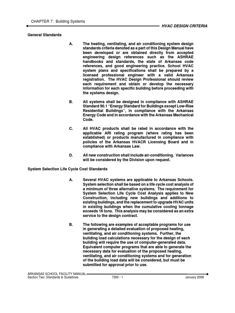 CHAPTER 7: Building Systems: Hvac Design Criteria | PDF | Hvac ...