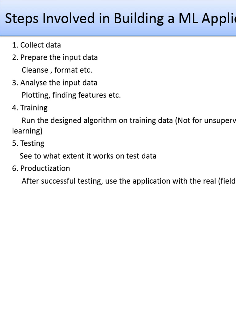 Steps to Build a ML Application | PDF
