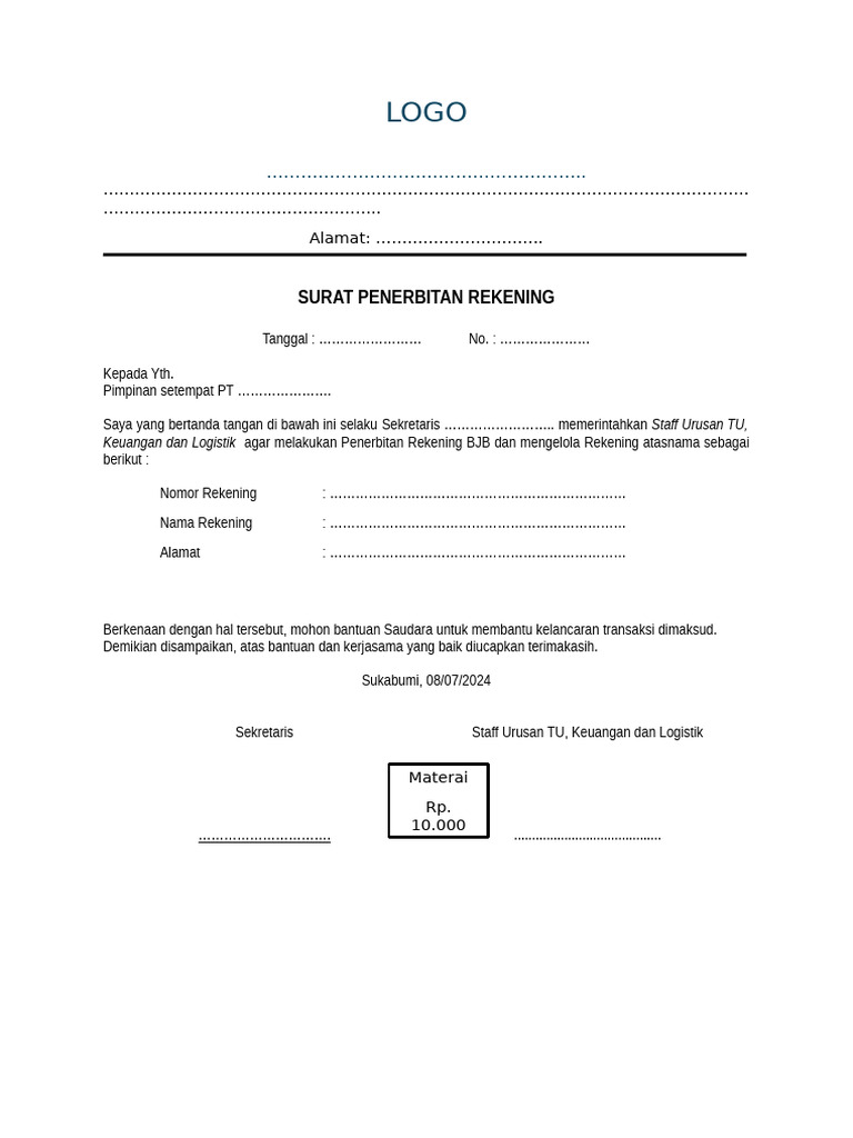 Contoh Penerbitan Rekening Lembaga | PDF
