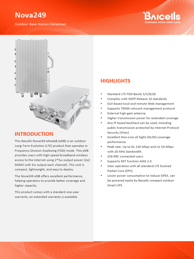 Nova249 FDD eNB Data Sheet (Ntype) - BaiBS - QAFB - 1.19.x-02-BR05W ...