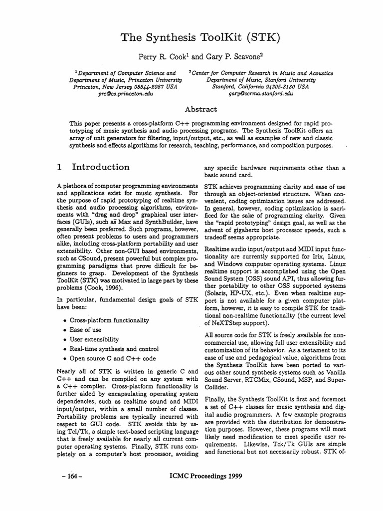 Synthesis Toolkit STK | PDF