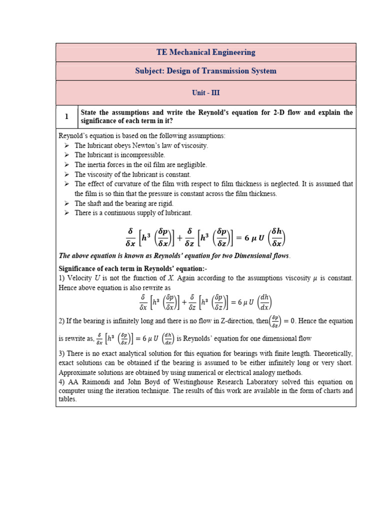 TE Mechanical - DTS - Question Bank With Answer | PDF | Clutch | Brake