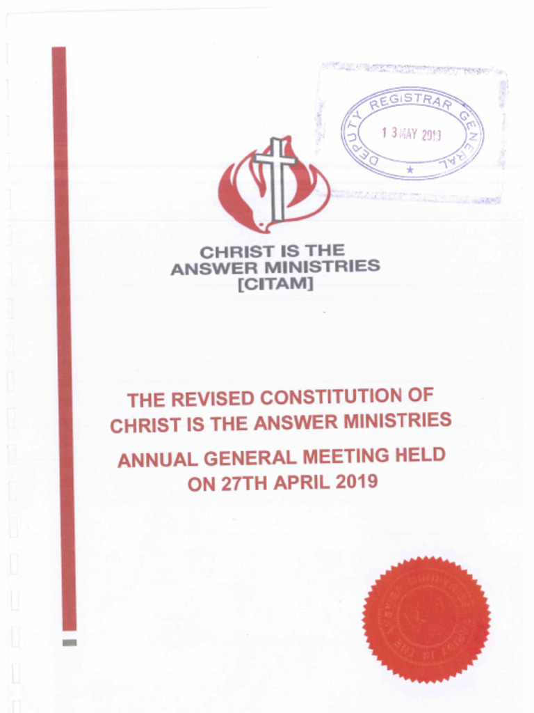 Revised Constitution 2019 | PDF