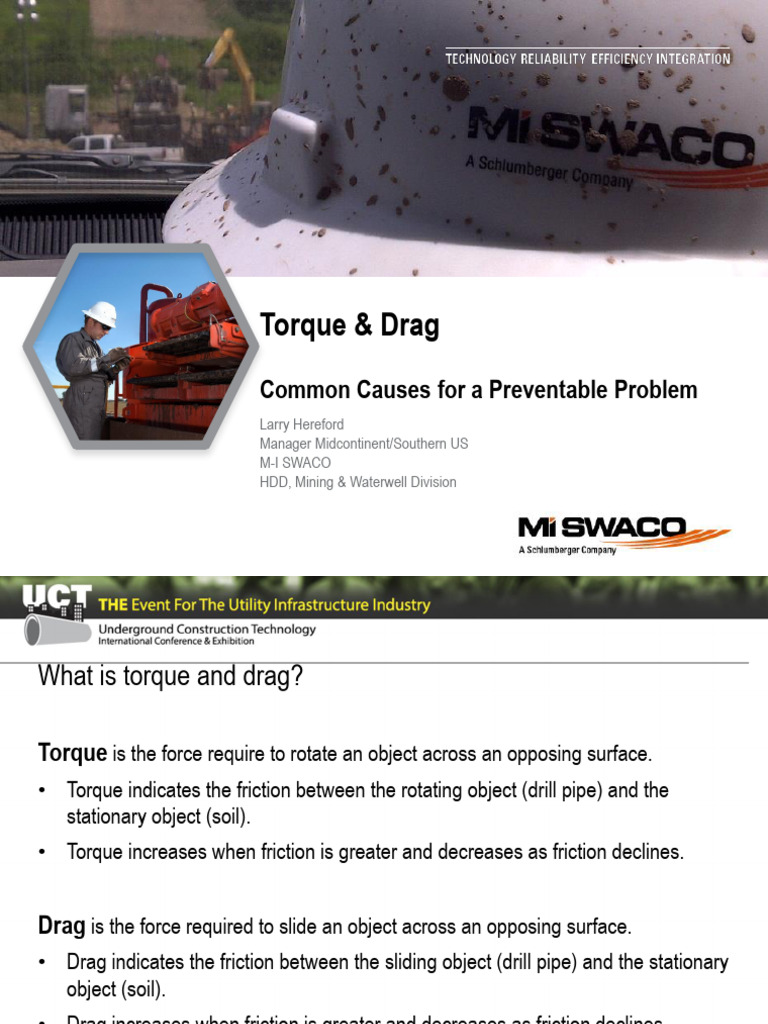 VII D 4 Torque Drag Common Causes For Preventable Problem | PDF | Drilling | Friction