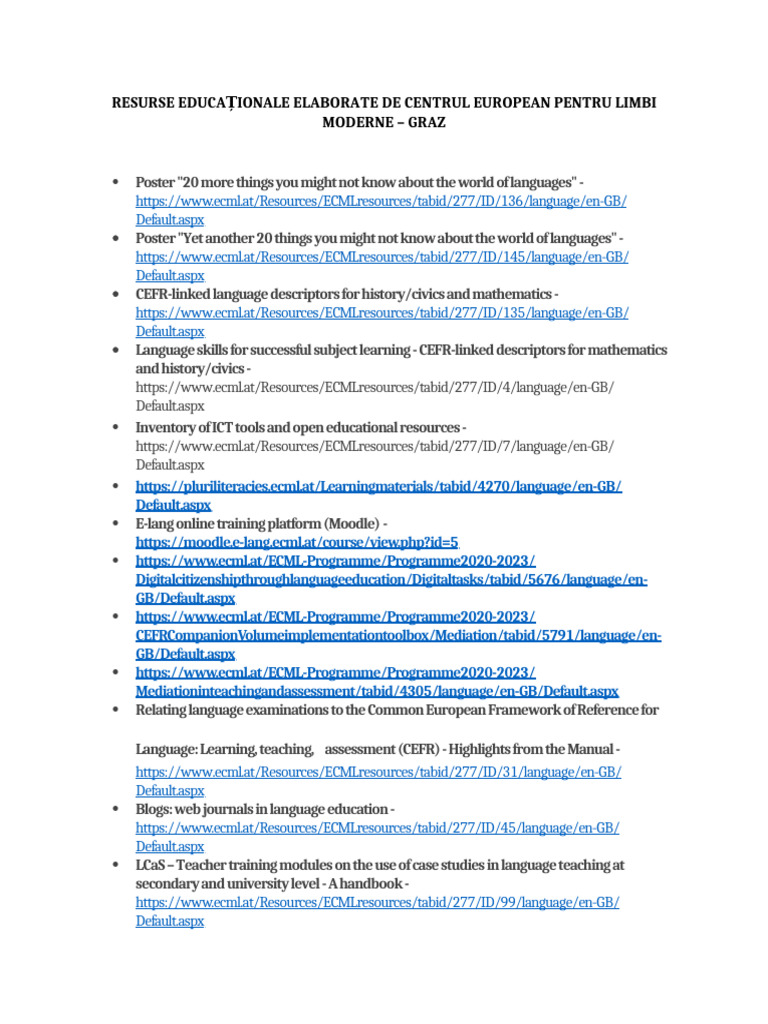 Resurse Educationale CELM | PDF | Learning