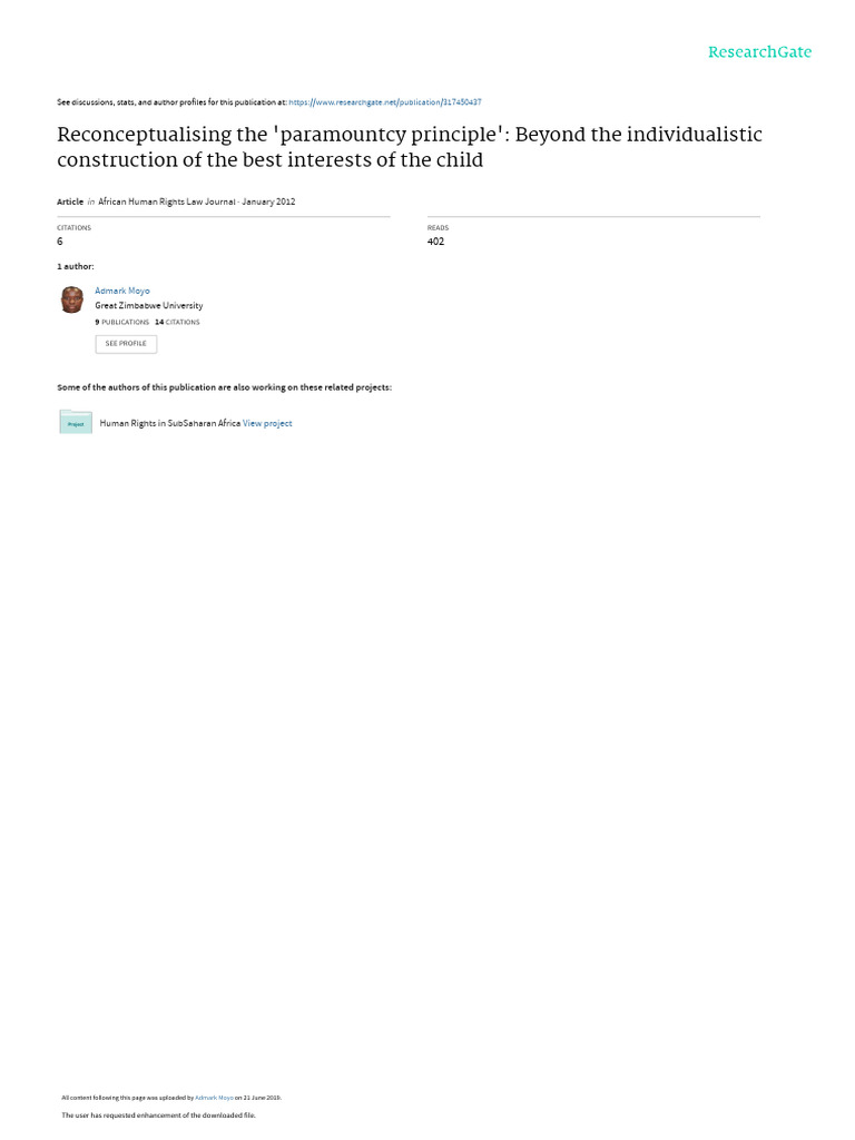 Reconceptualising Best Interest | PDF | Best Interests | Family