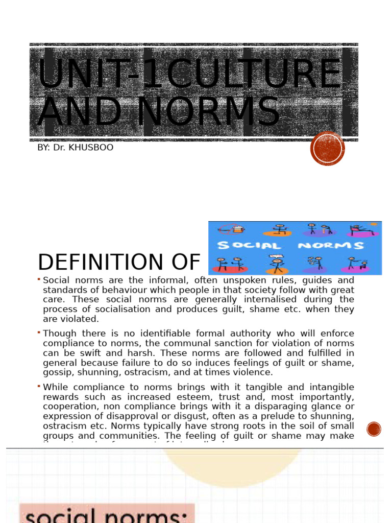 Unit-1culture and Norms | PDF | Behavioural Sciences | Group Processes