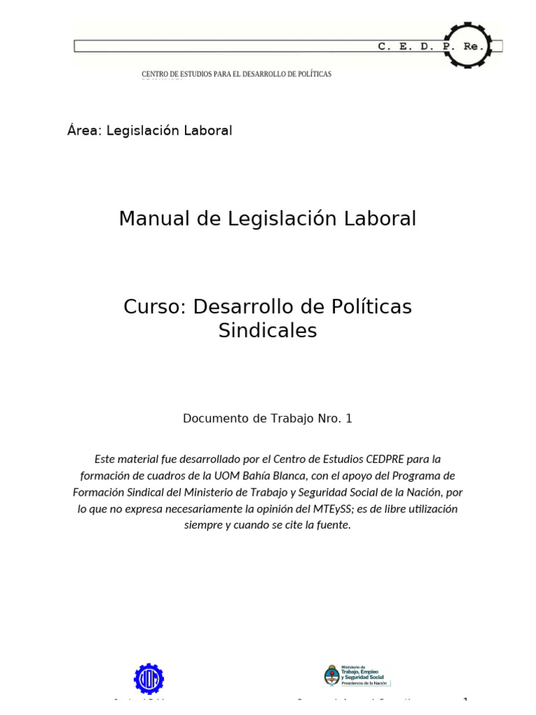 manual_de_legislacion_laboral | PDF | Derecho laboral | Sindicato