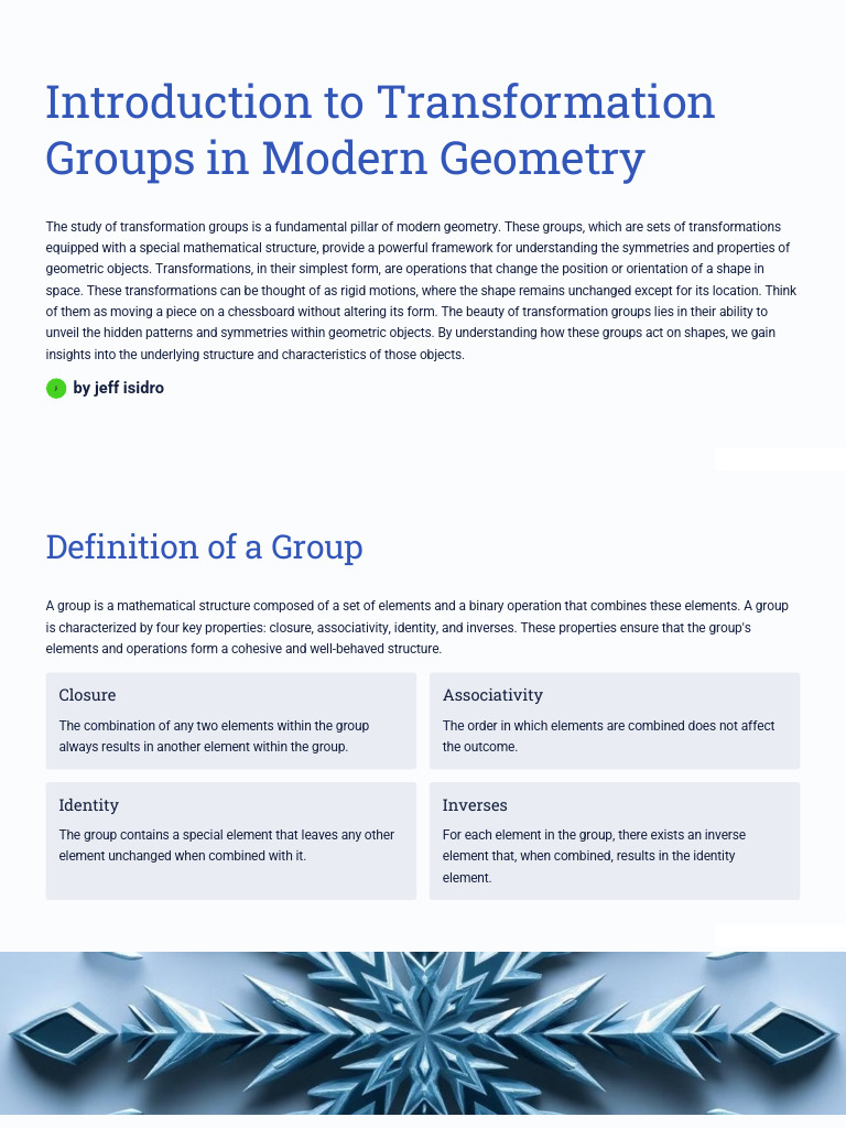 Introduction To Transformation Groups in Modern Geometry | PDF | Group ...