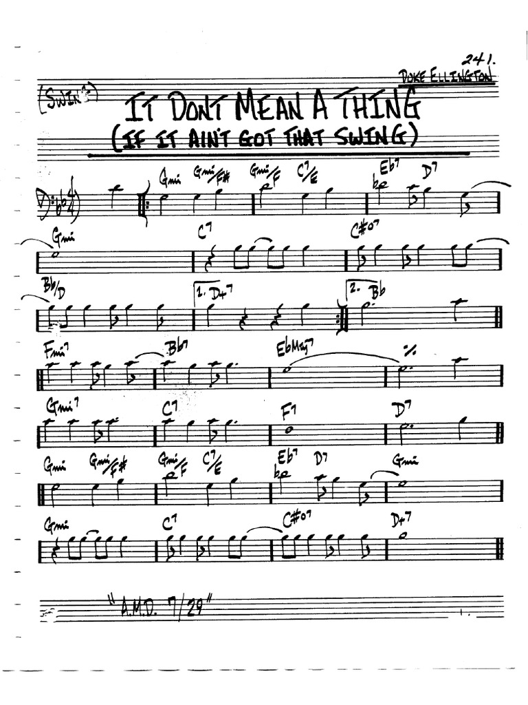 It Dont Mean A Thing Duke Ellington | PDF