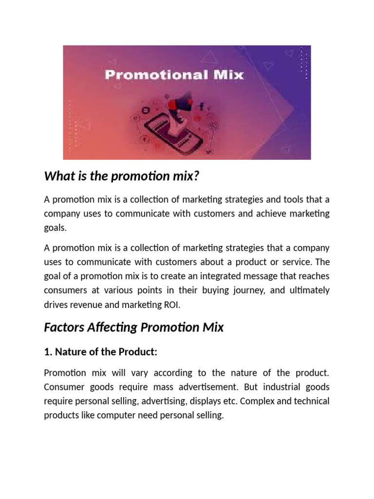 Understanding the Promotion Mix | PDF | Public Relations | Brand