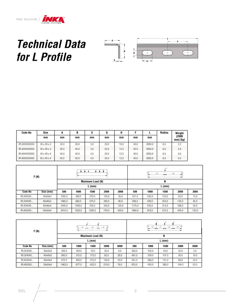 Technical Data For L Profile | PDF | Technology & Engineering