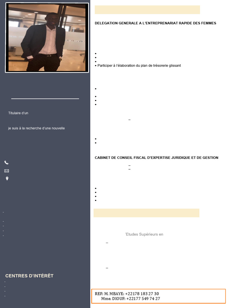 CV de Habib Ndao - Comptable Junior | PDF | Sénégal | Comptabilité