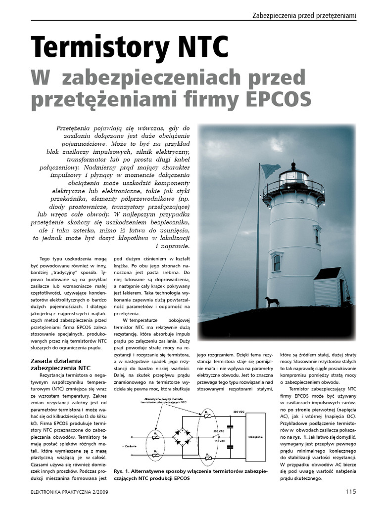 W Zabezpieczeniach Przed Przetężeniami Firmy EPCOS: Termistory NTC | PDF