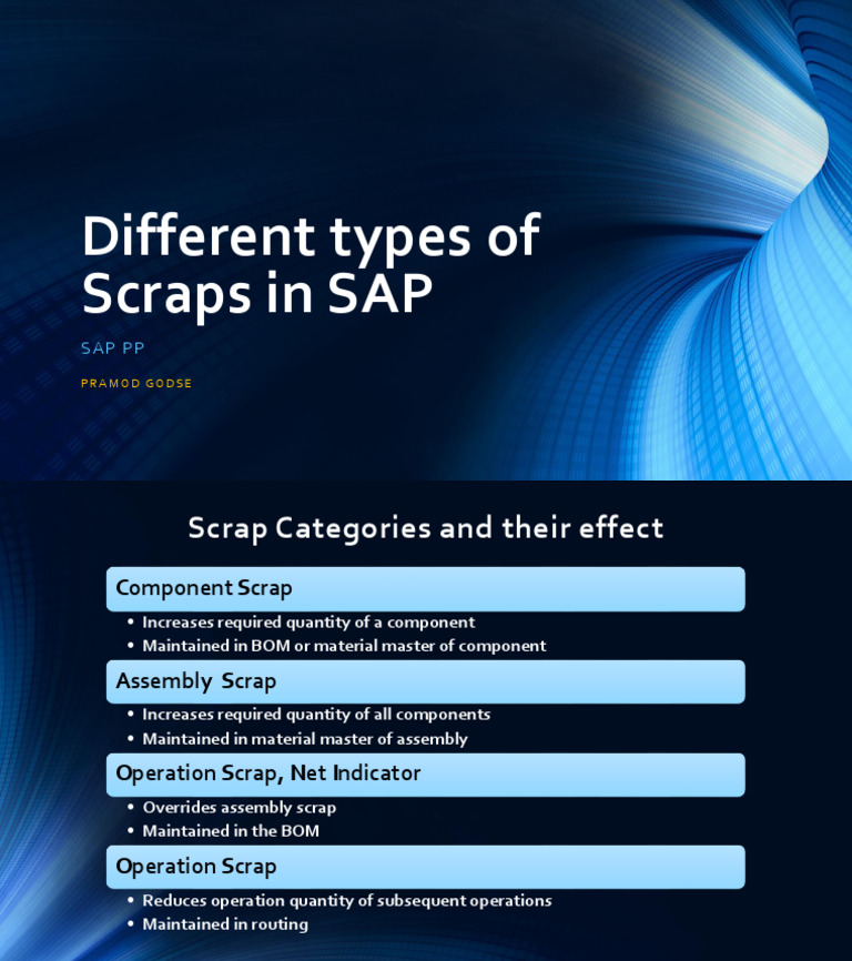 SAP Scrap Types and Effects Guide | PDF