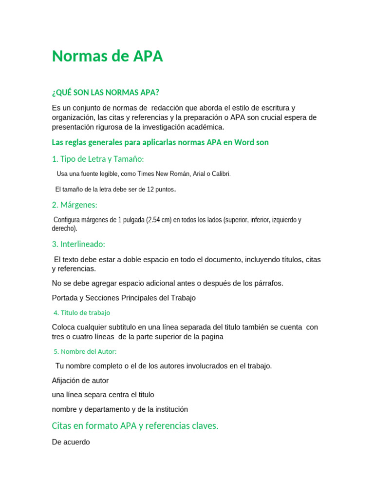 Guía de Normas APA para Documentos | PDF