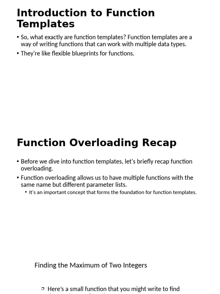 Function Template | PDF | Parameter (Computer Programming) | Object Oriented Programming