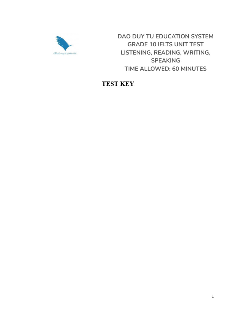 KEY (IELTS 10) Progress Test Unit 1 | PDF | Career & Growth | Sports ...