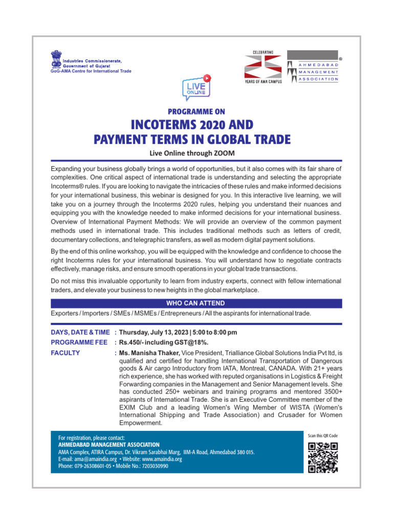 July 13 INCOTERMS 2020 AND PAYMENT TERMS IN GLOBAL TRADE | PDF ...