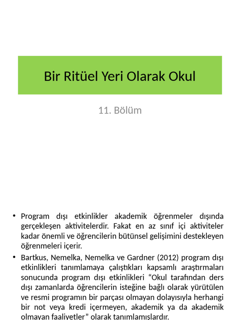 Hafta - Bir Ritüel Yeri Olarak Okul | PDF