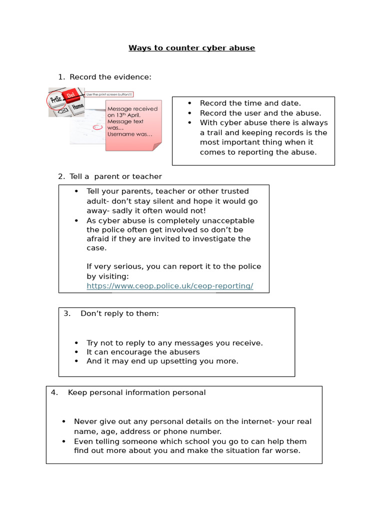Ways To Counter Cyber Abuse | PDF | Career & Growth | Social Science
