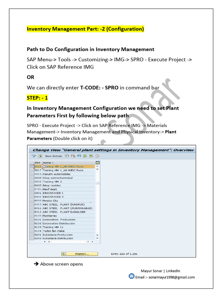 Inventory Management Part - 2 (Configuration) | PDF | Linked In | Computing