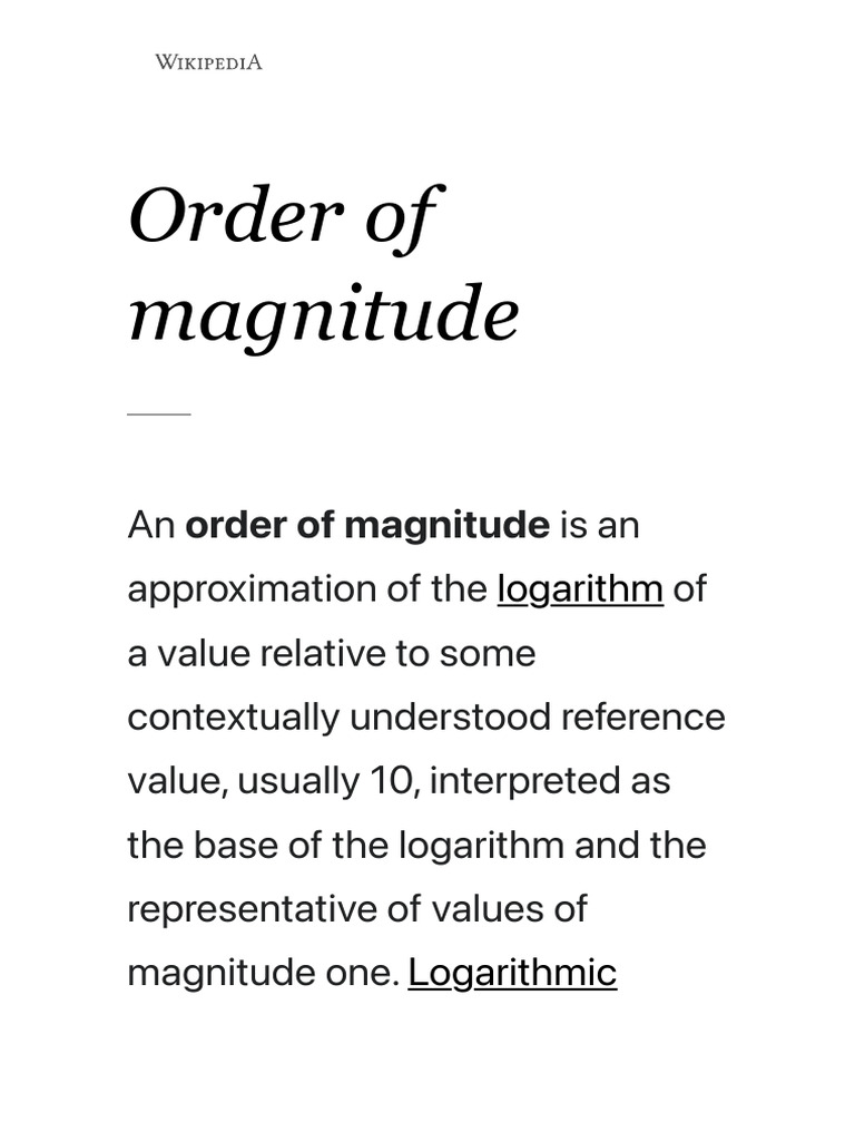 Understanding Order of Magnitude | PDF | Arithmetic | Mathematics