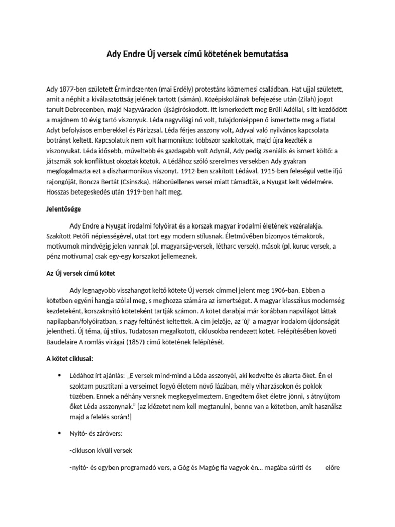 Ady-Új Versek | PDF