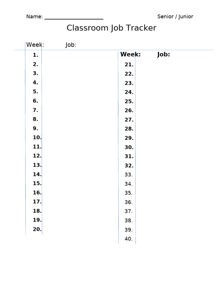 Class Room Job Tracker | PDF | Teaching Methods & Materials | Computers