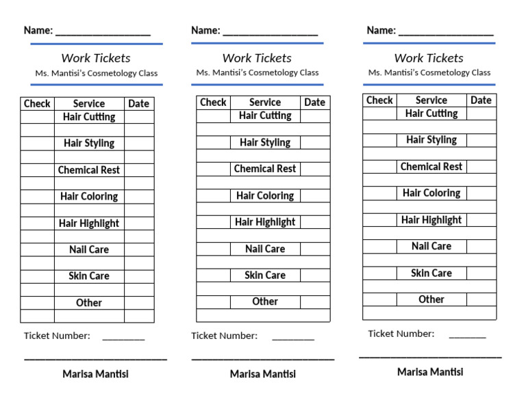 Work Tickets | PDF