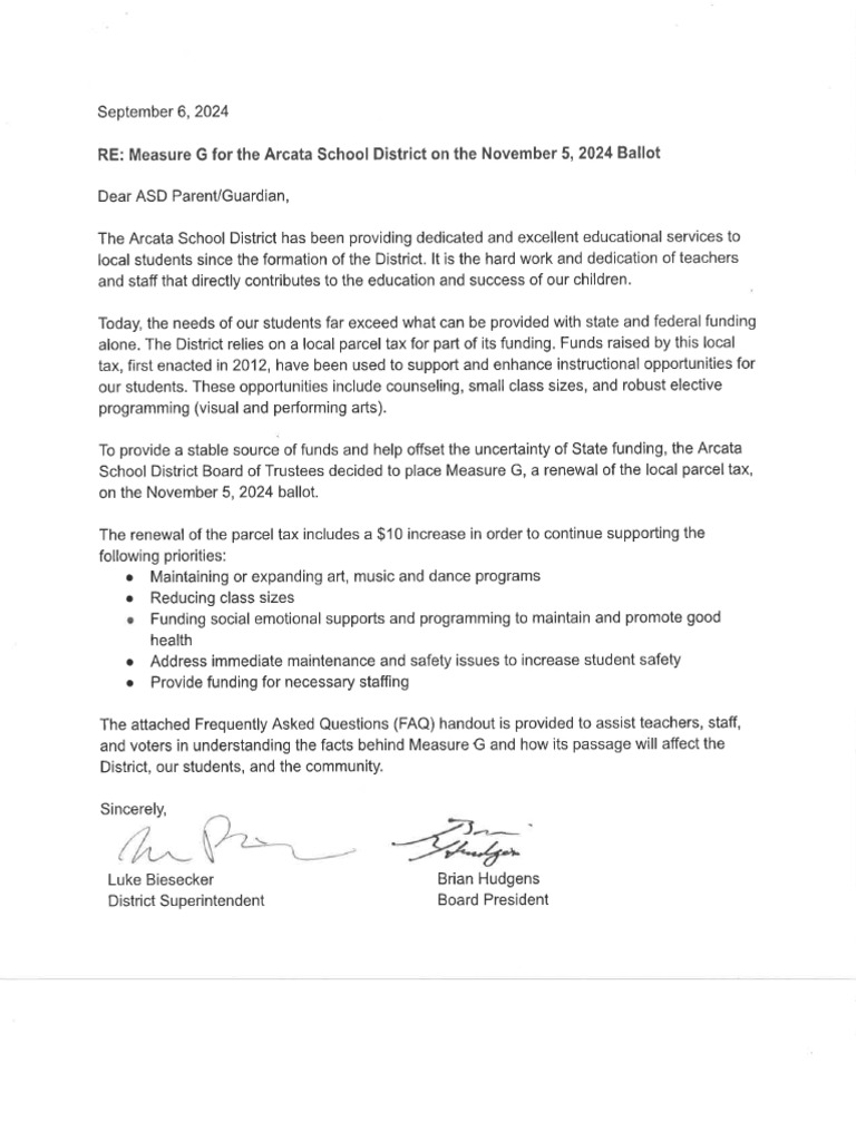 Community Letter RE Measure G | PDF
