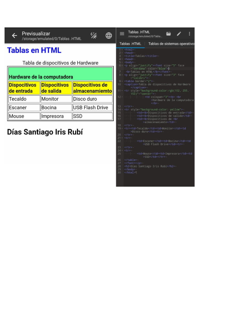 Tabla HTML 2 | PDF