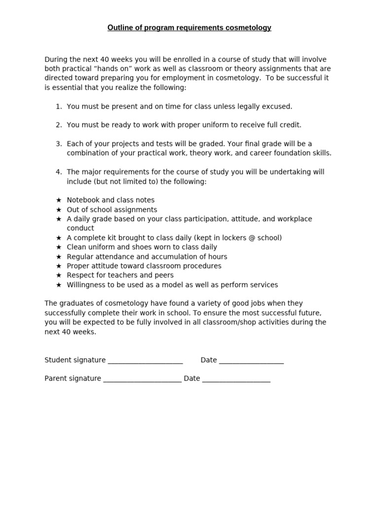Outline of Program Requirements | PDF | Career & Growth