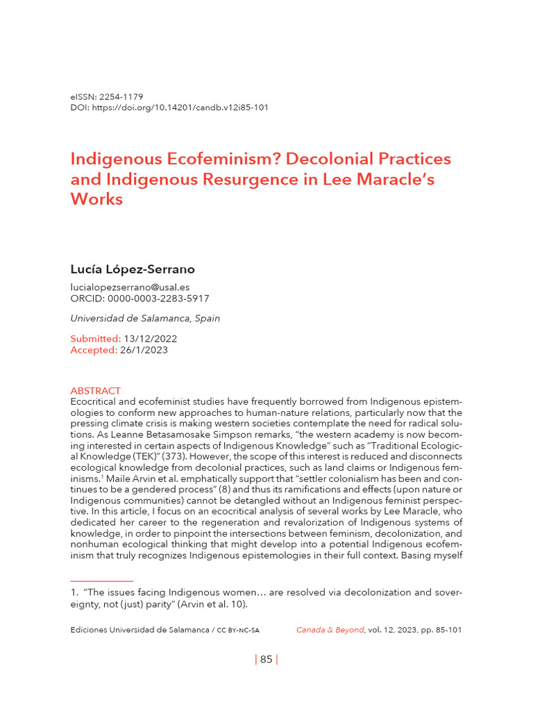 Indigenous Ecofeminism Decolonial Practices and in | PDF | Feminism | Gender Studies