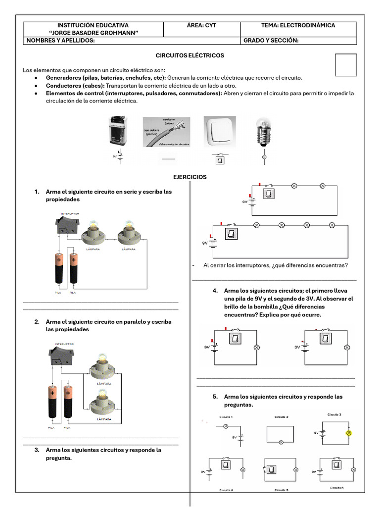 B Practica Circuitos | PDF | Red eléctrica | Cambiar