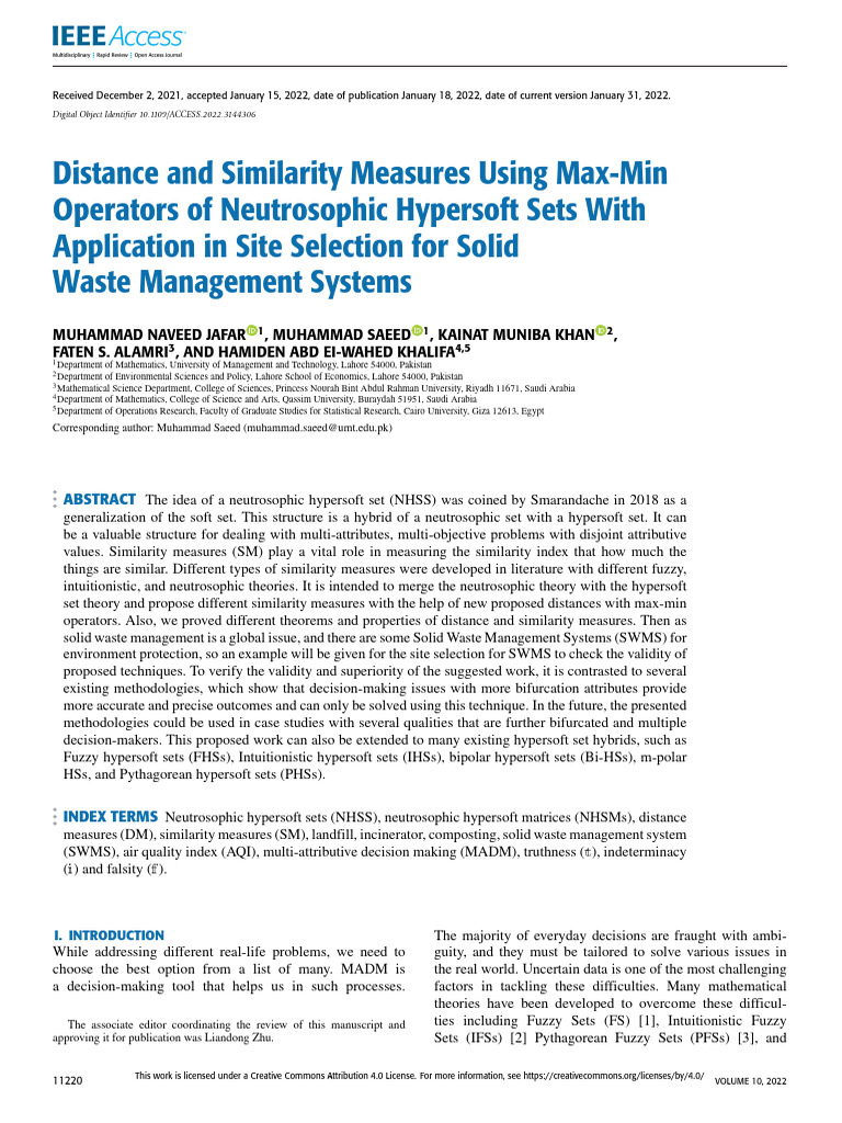 Distance and Similarity Measures Using Max-Min Operators of ...