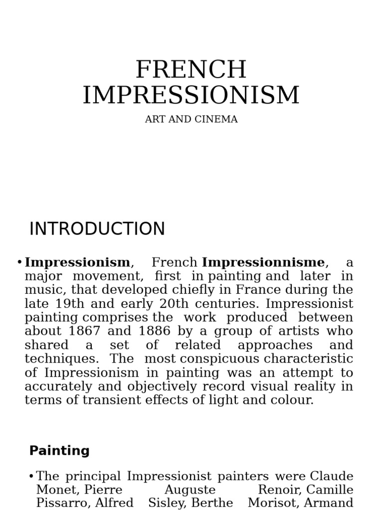 French Impressionism | PDF | Impressionism | Claude Monet