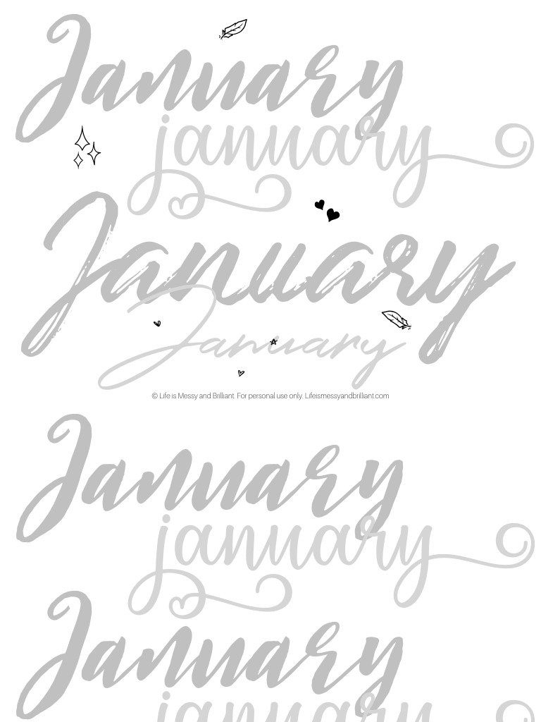 January Hand Lettering Practice Sheets 1 | PDF