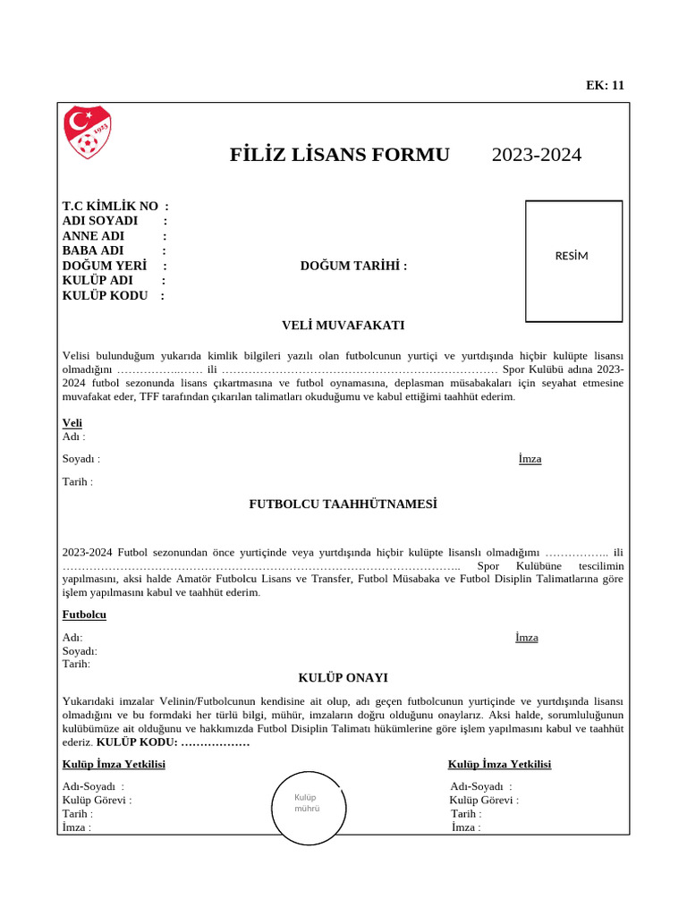 Filiz Lisans Formu: Resim | PDF