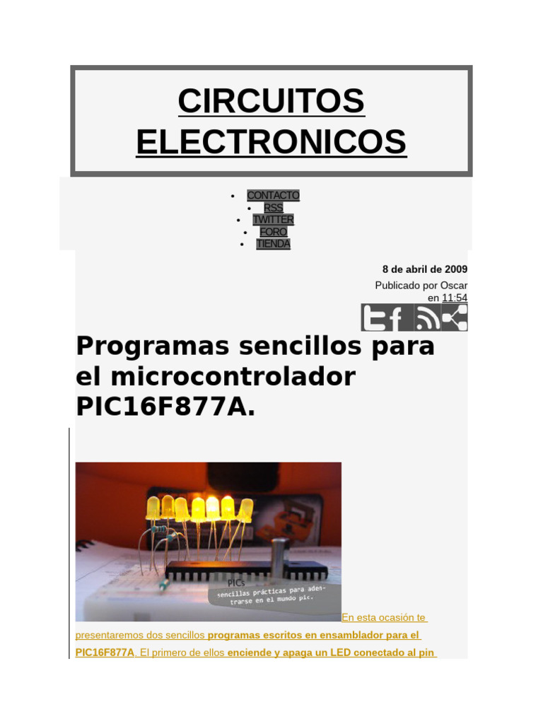 Circuitos Electronicos | PDF | Microcontrolador | Electrónica