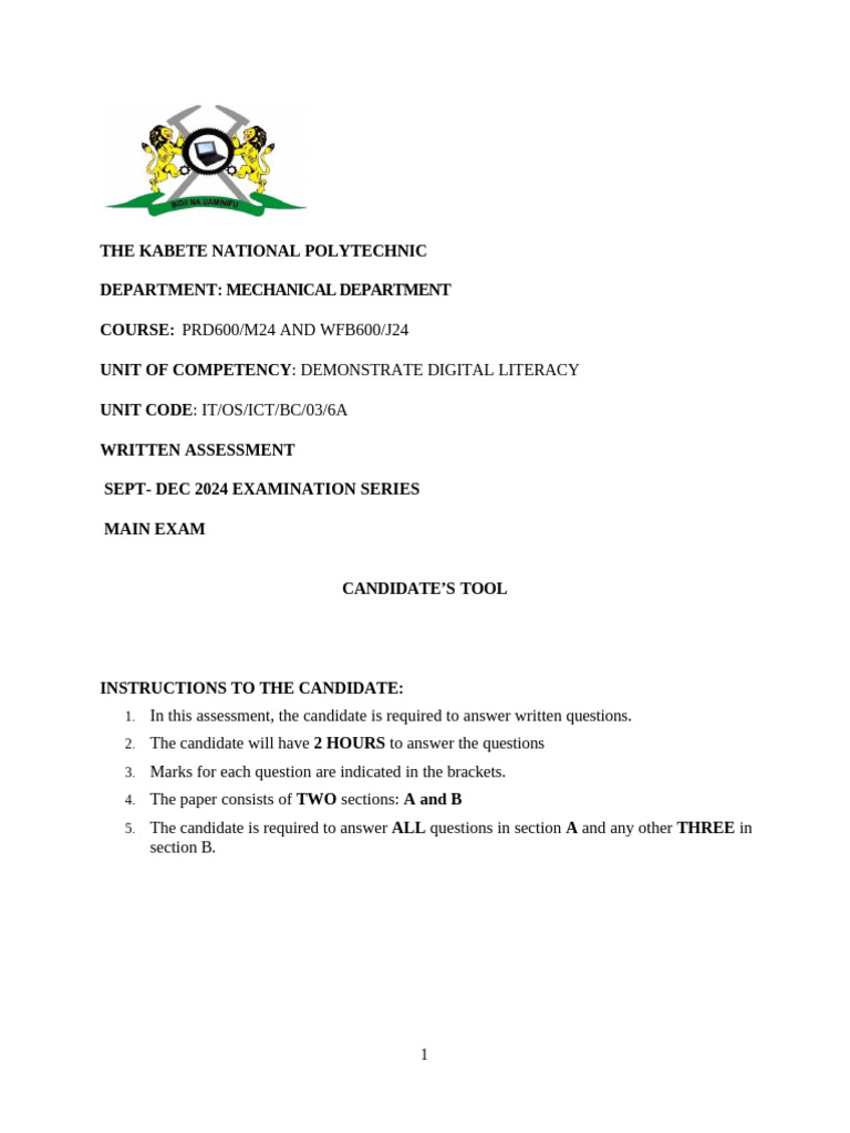 Digital Literacy Level 6 Mechanical | PDF | Computer Keyboard ...